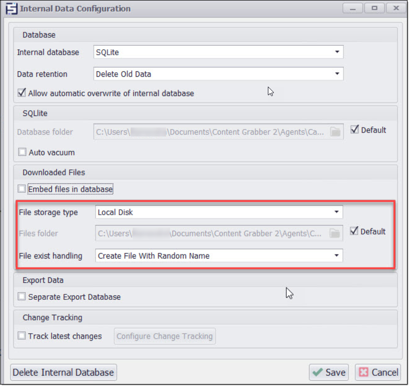 The Internal Database