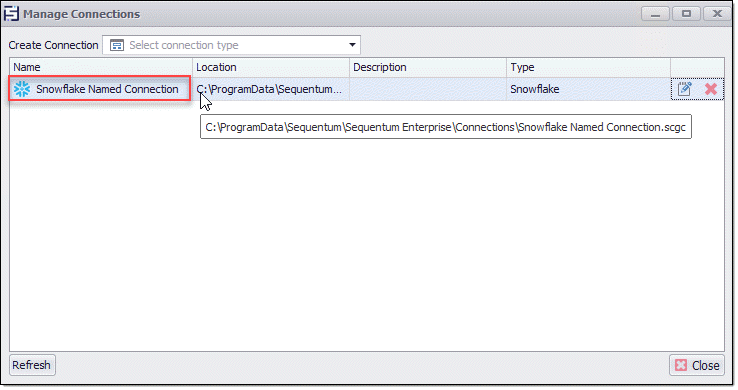 Manage Named Connections
